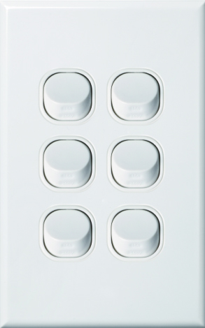 6 GANG SWITCH 16A WHITE - Uniquip Electrical