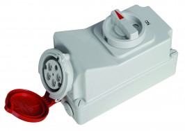 INTERLOCKED SWITCH SOCKET 400V 32AMP 5 PIN IP67 6H IEC309 - Uniquip ...
