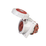 SOCKET PANEL MOUNTED 45° ANGLE 400V 63AMP 4 PIN IP67 6H IEC309 ...