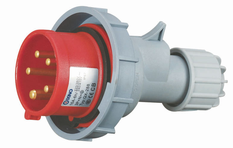 STRAIGHT PLUG 400V 16AMP 5 PIN IP67 6H IEC309 - Uniquip Electrical