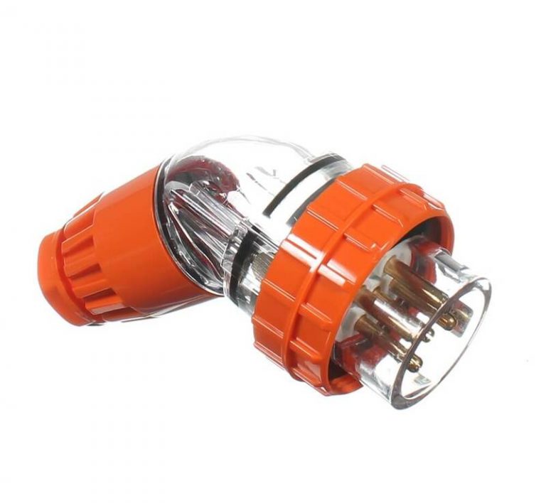 PLUG TOP ANGLED 500V 20AMP 4 ROUND PIN IP66 - Uniquip Electrical