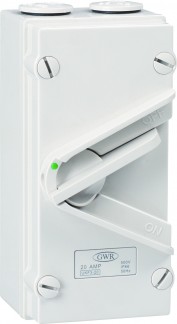 SURFACE MOUNT ISOLATOR AC 250V 20AMP 1 POLE - Uniquip Electrical