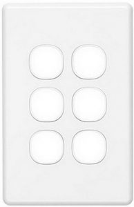 6 GANG SWITCH PLATE WHITE - Uniquip Electrical