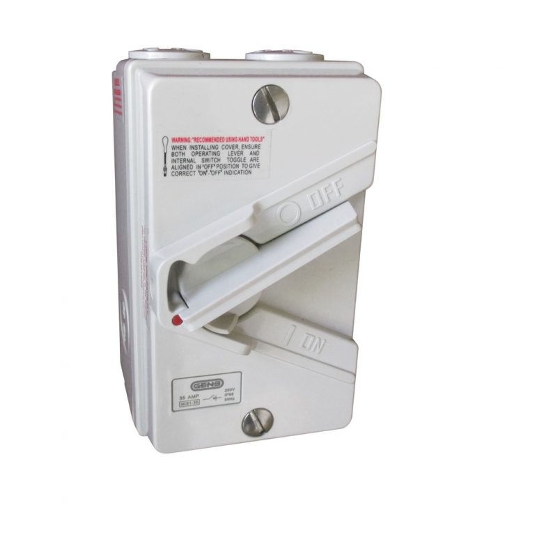 SURFACE MOUNT ISOLATOR MINI AC 250V 35AMP 1 POLE GEN 3 - Uniquip Electrical