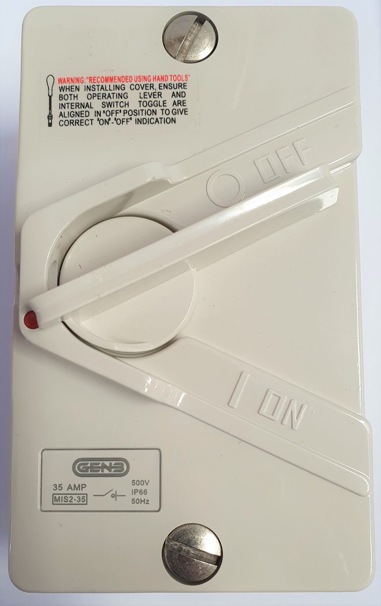 SURFACE MOUNT MINI ISOLATOR AC 500V 35AMP 2 POLE GEN3 IP66 - Uniquip ...