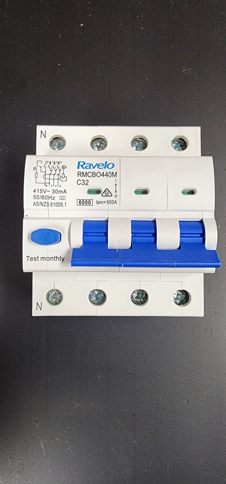RCBO 4 POLE 32AMP 6KA TYPE A RAVELO - Uniquip Electrical